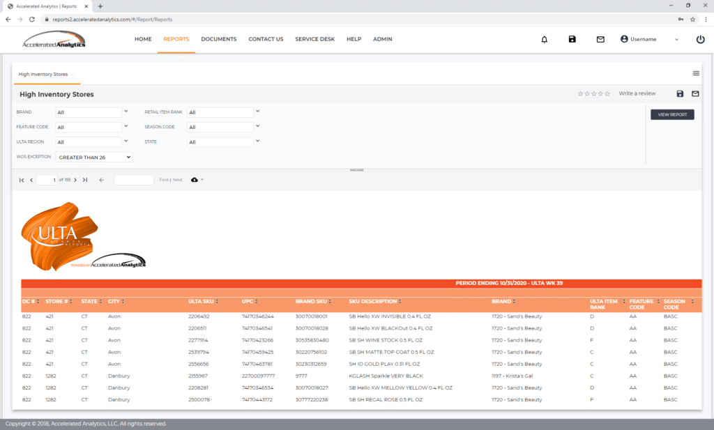 Ulta Store Sales Rolling & Flexible Periods Reports | Accelerated Analytics